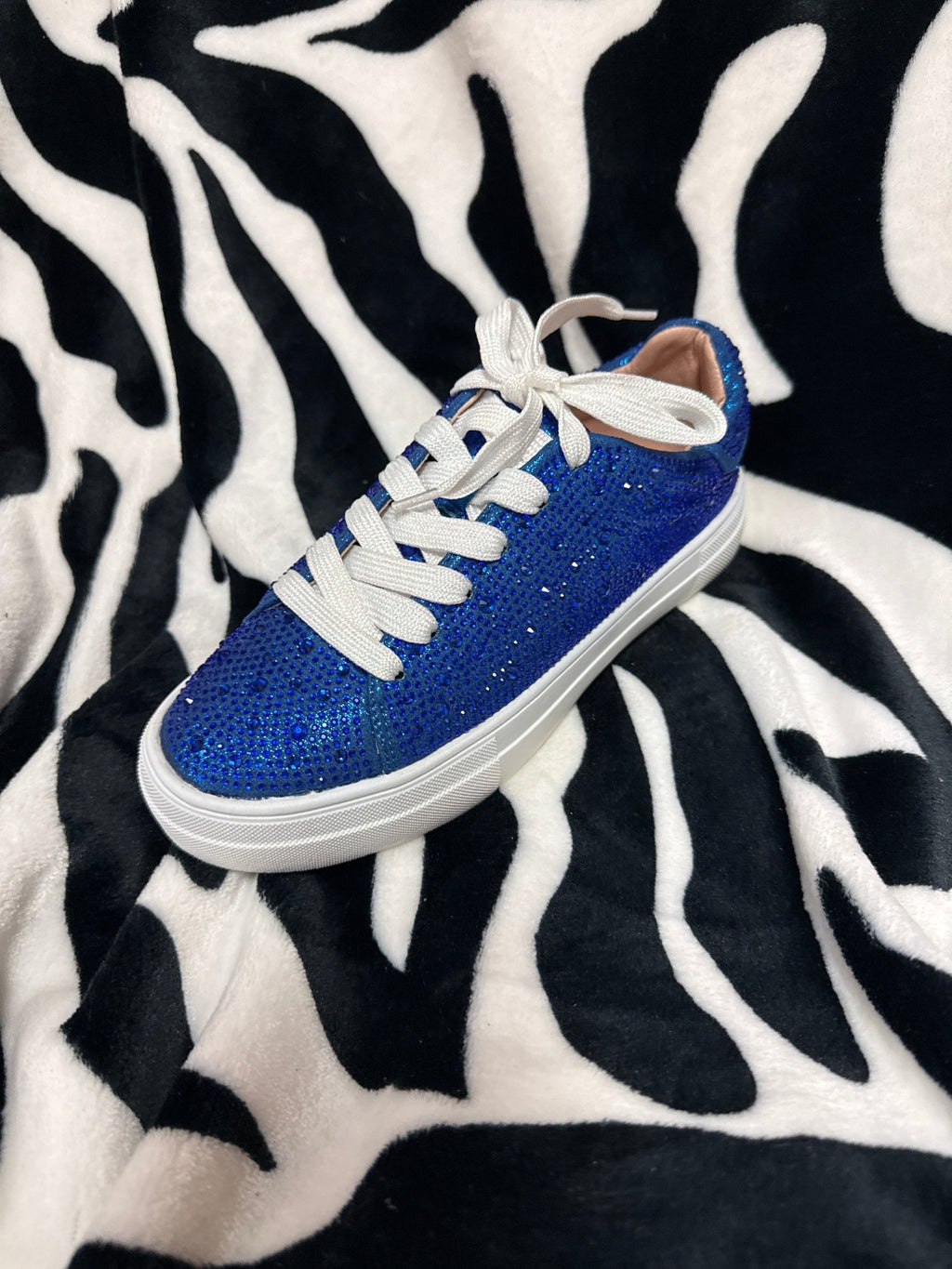 BLUE RHINESTONE SNEAKERS – Boutique Bella Bella