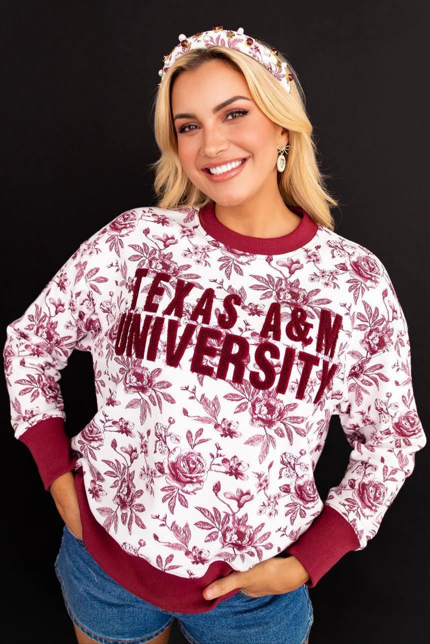 Brianna Cannon Texas A&M Floral Toile Sweatshirt – Boutique Bella Bella