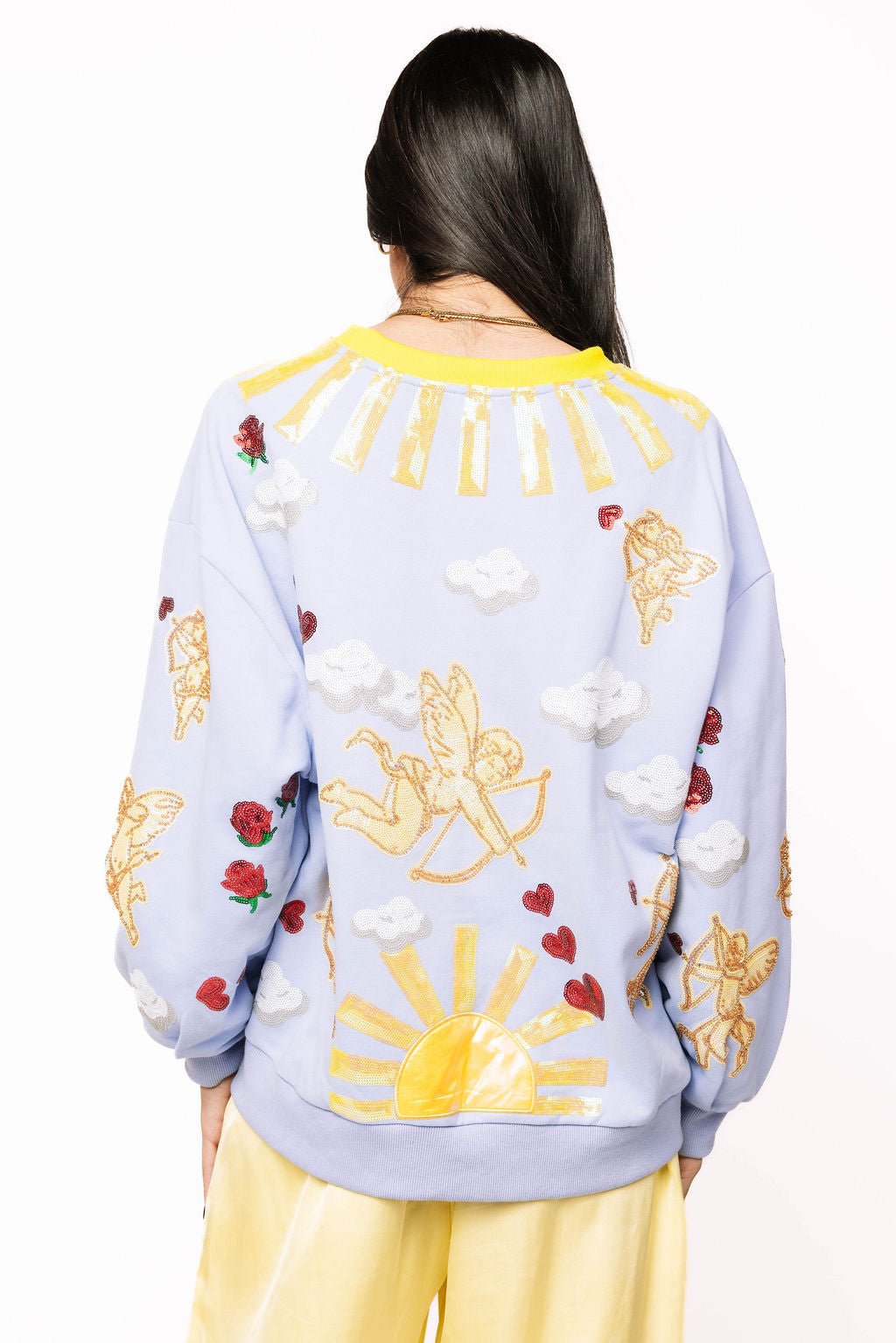 Queen of Sparkles Light Blue Cupid in the Sky Sweatshirt – Boutique ...