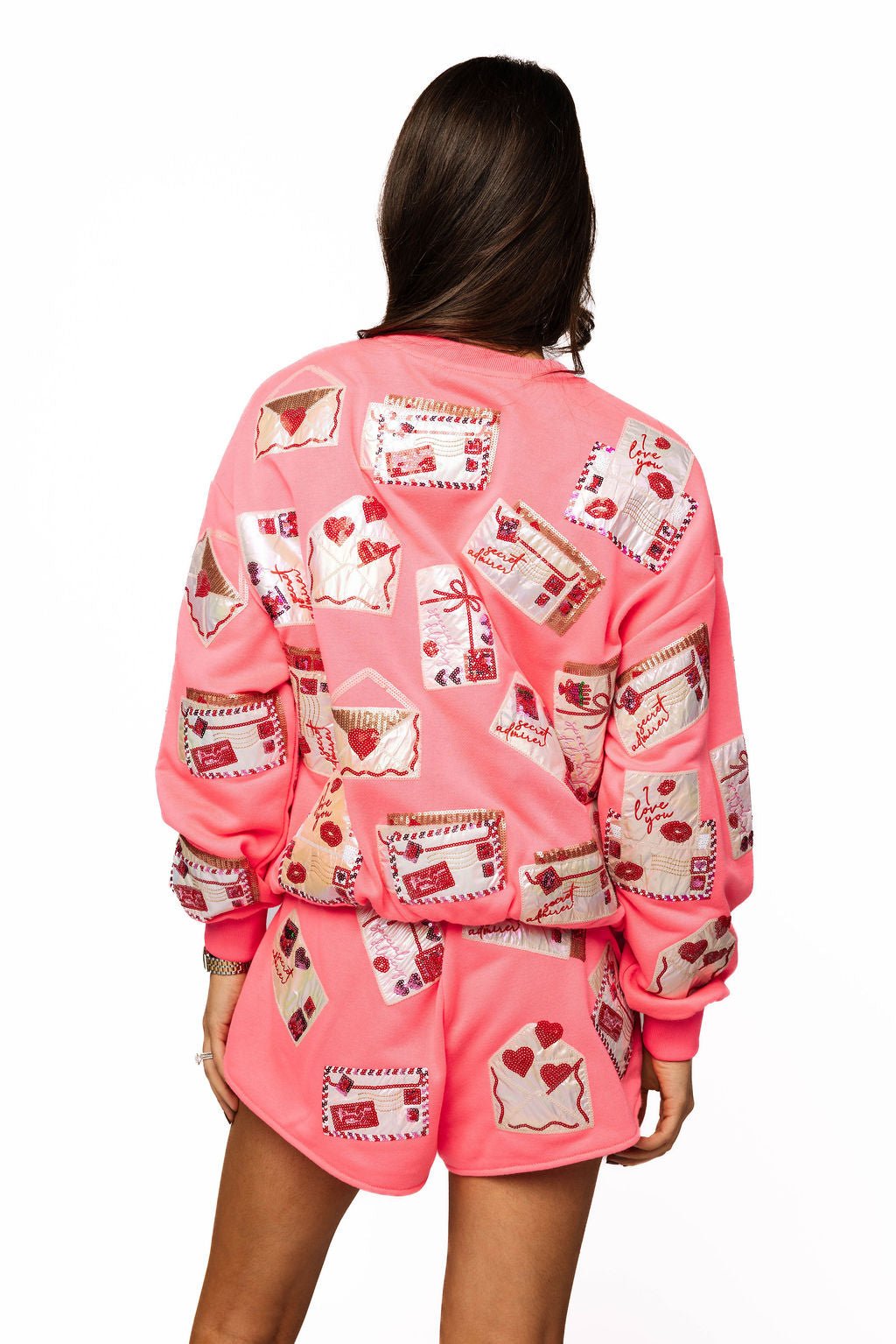 Queen of Sparkles Neon Pink Love Letters Sweatshirt – Boutique Bella Bella