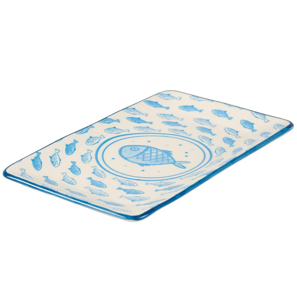 Rectangular Blue Fish Platter – Boutique Bella Bella
