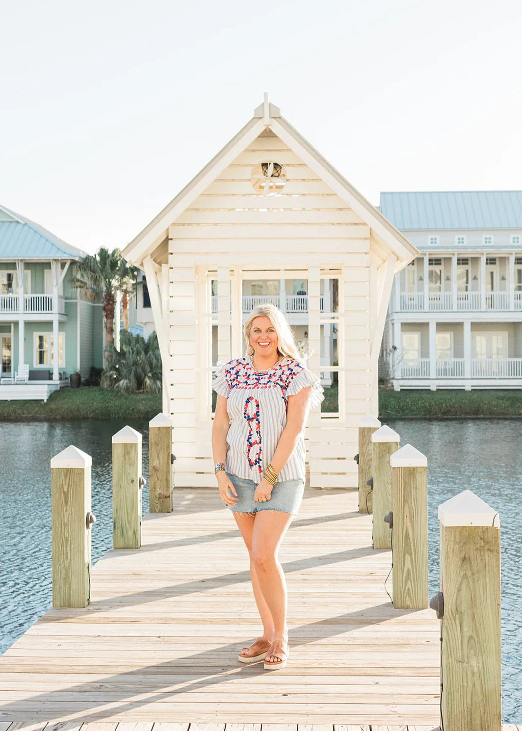 The Beck Top - Blue Stripe – Boutique Bella Bella